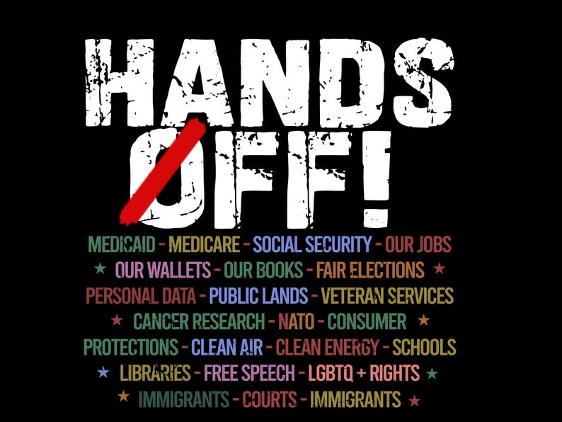 24x18 “hands Off” Protest Yard Sign – Stand Loud. Stand Proud (multiple ...