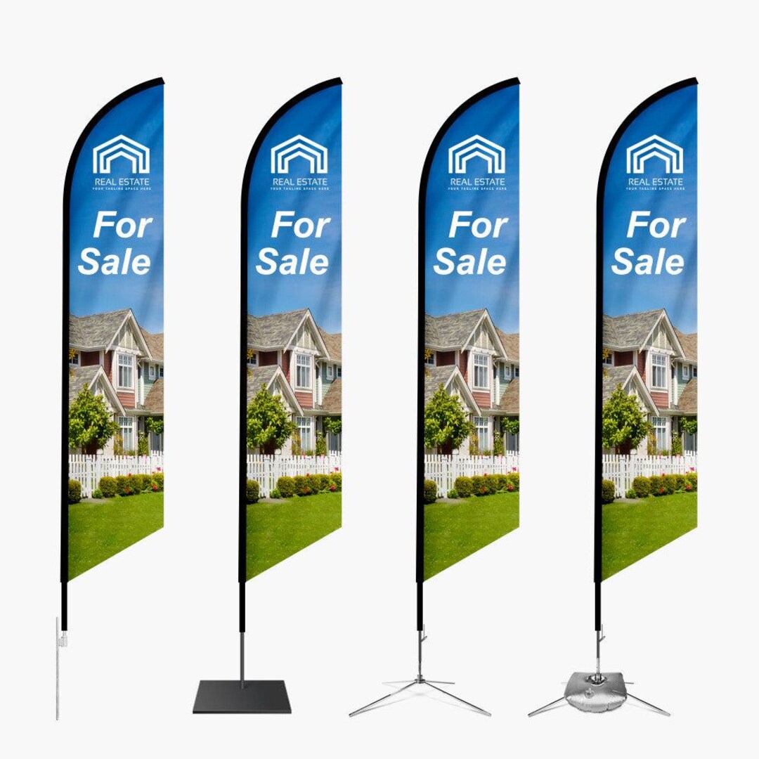 Feather Angled Flags With Ground Stake – Take Your Brand to New Heights ...