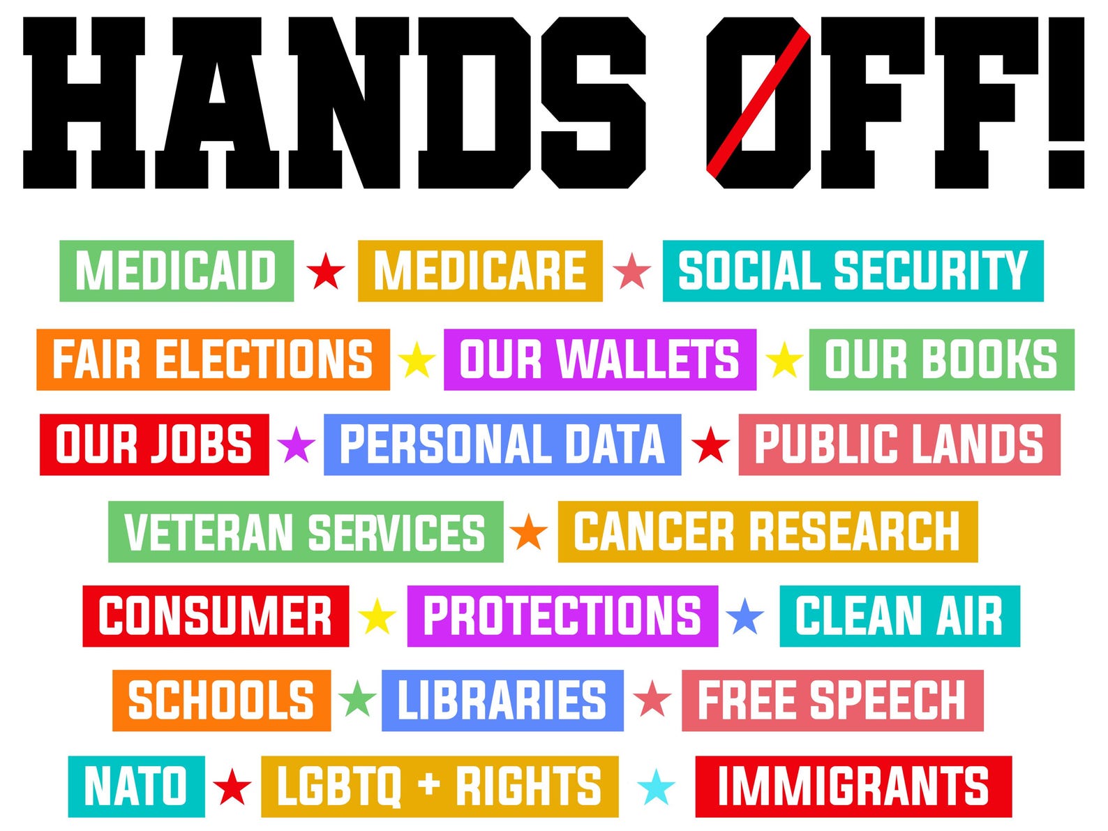 24x18 “hands Off” Protest Yard Sign – Stand Loud. Stand Proud (multiple ...