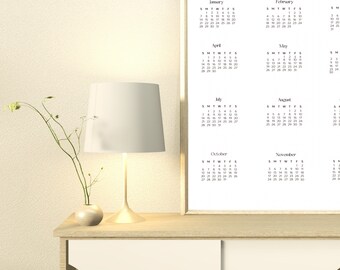 2023-2024 Calendar Printable Minimal Simple Calendar 11 X - Etsy