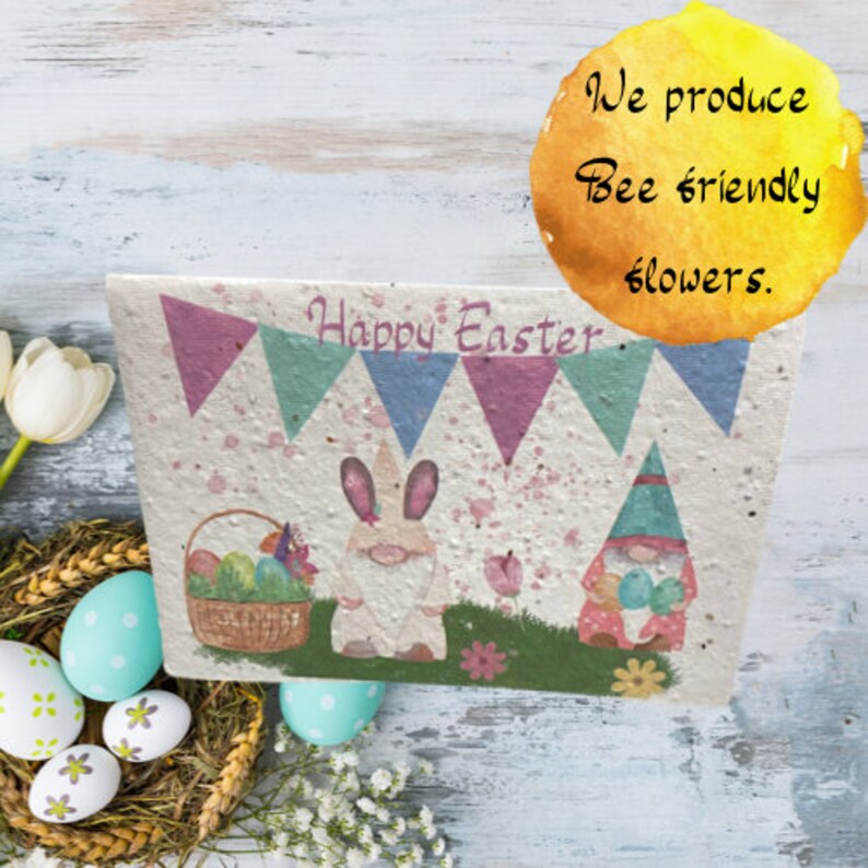 Seeded Easter Cards Produces Bee Friendly Flowers Great for - Etsy UK