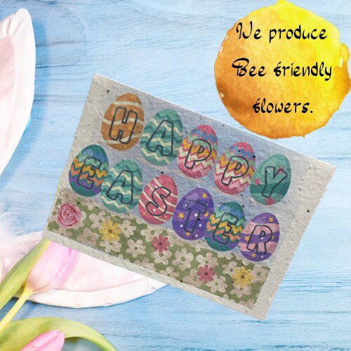 Seeded Easter Cards Produces Bee Friendly Flowers Great for - Etsy UK
