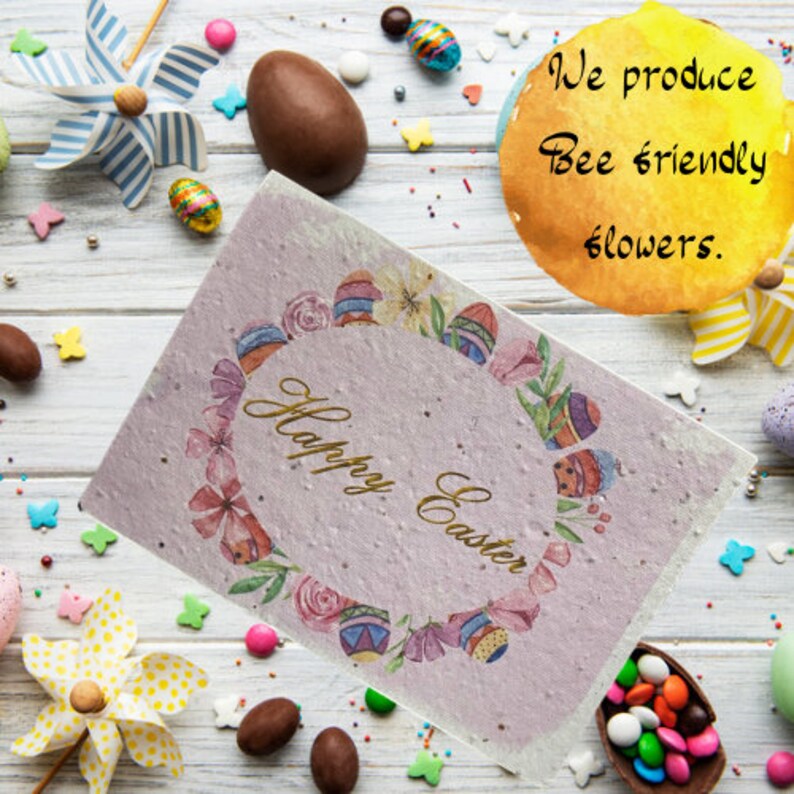 Seeded Easter Cards Produces Bee Friendly Flowers Great for - Etsy UK