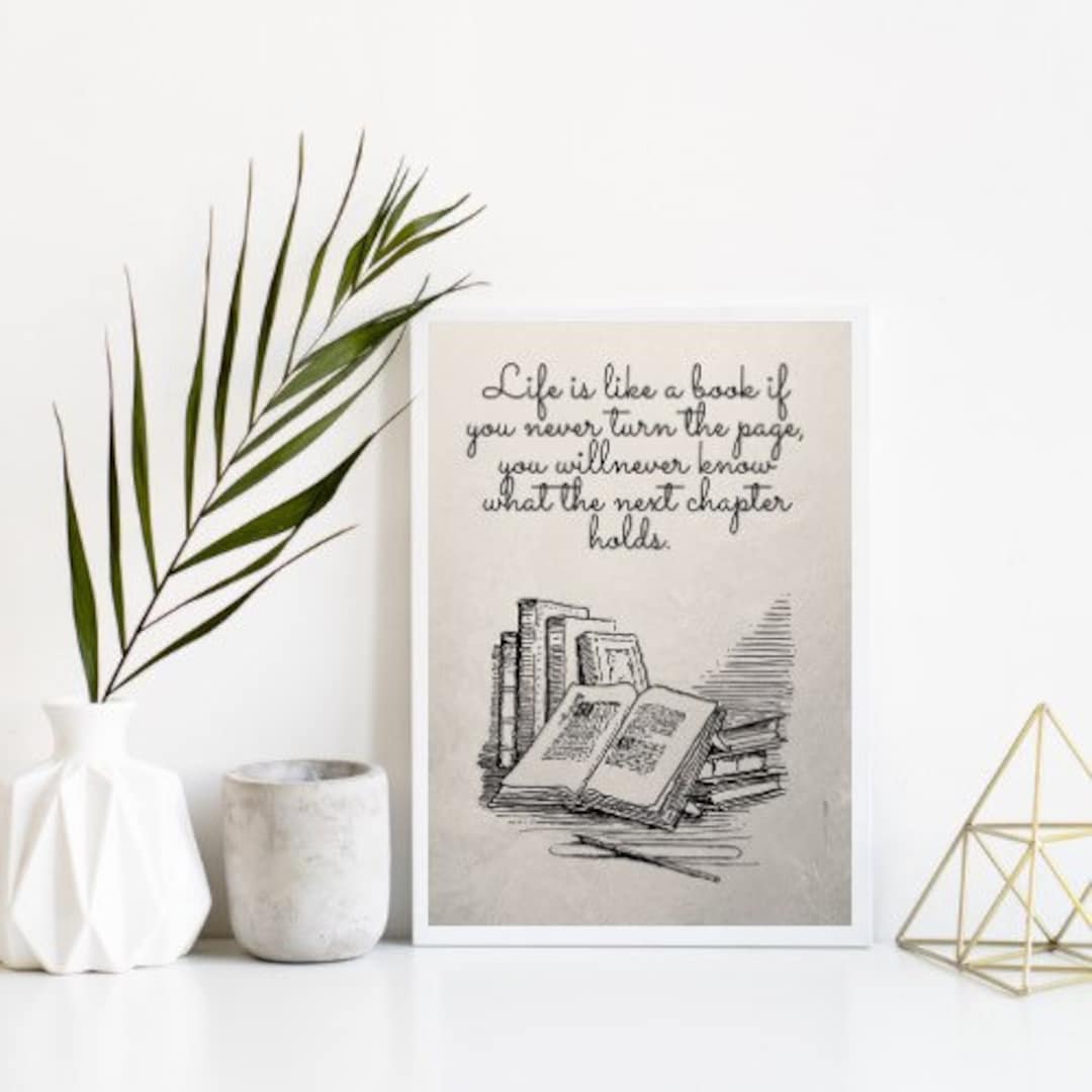 Life is Like a Book Print, Wall Art, Quotes, Inspirational, Home Decor ...