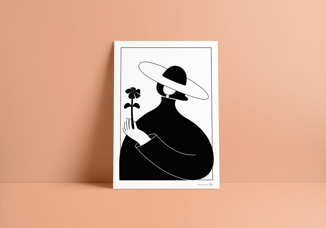 Flower Lady | Digital Download | Printable Print A4 | Minimalistic ...