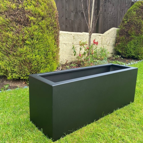 Black Extra Large Metal Garden Planter Pot Trough - Etsy