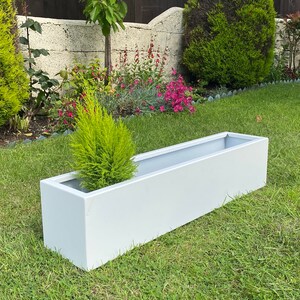 White Aluminium Metal Window Box Planter - Etsy