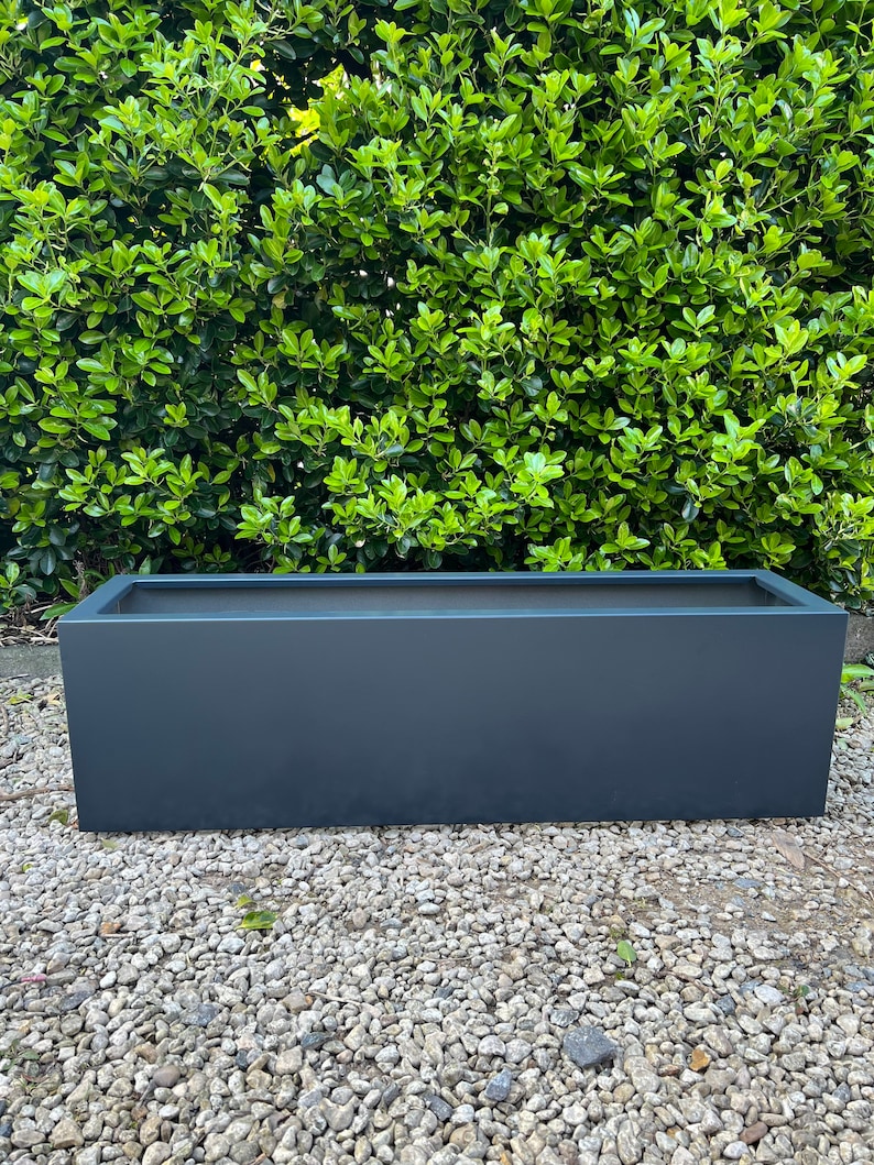 Dark Grey Extra Large Metal Aluminium Garden Planter Pot Trough - Etsy UK