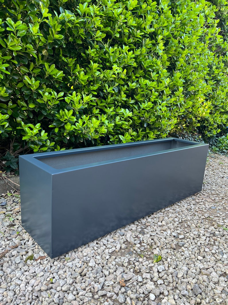Dark Grey Extra Large Metal Aluminium Garden Planter Pot Trough - Etsy UK