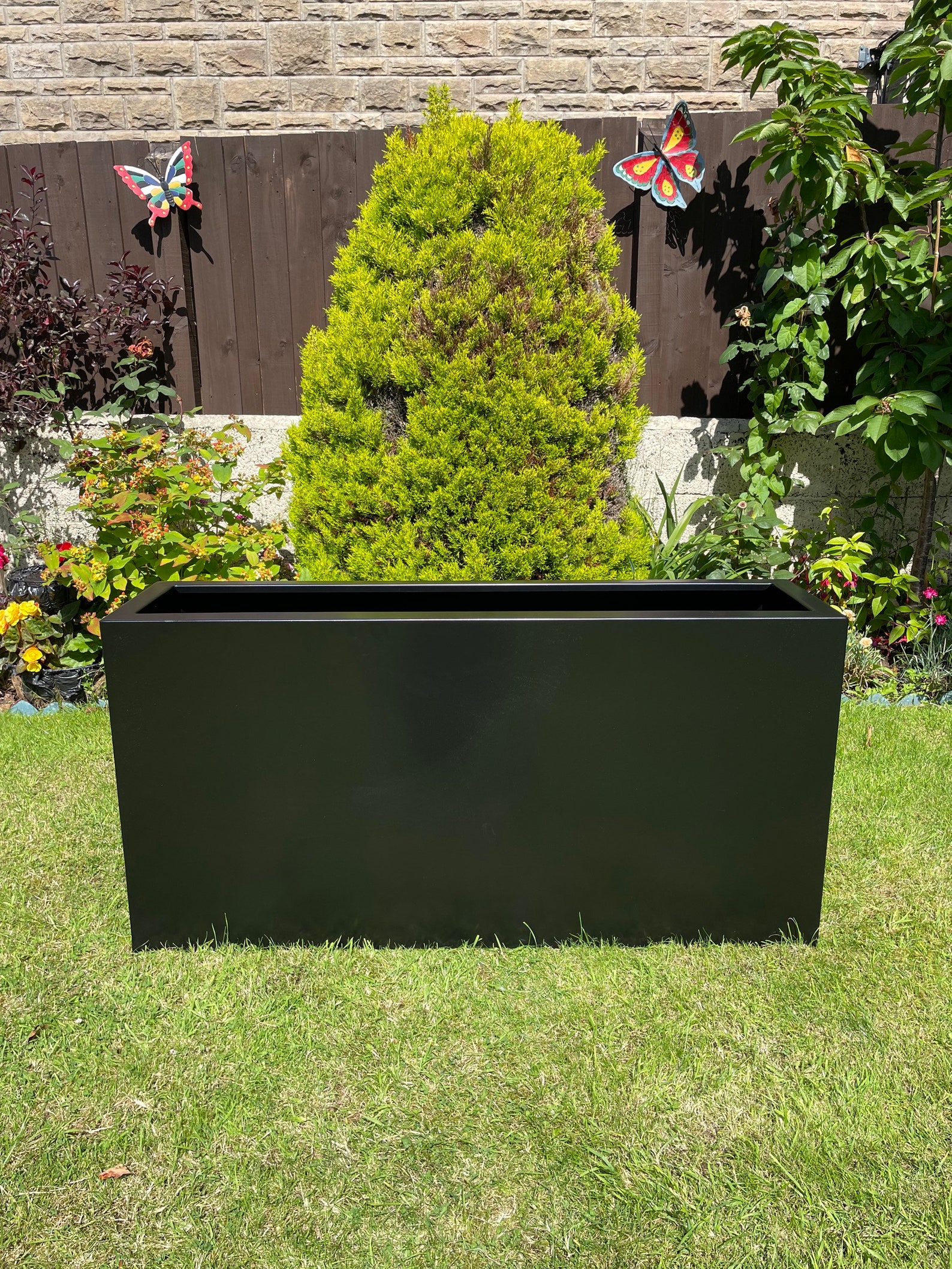Black Extra Large Tall Indoor / Outdoor Metal Garden Planter - Etsy UK