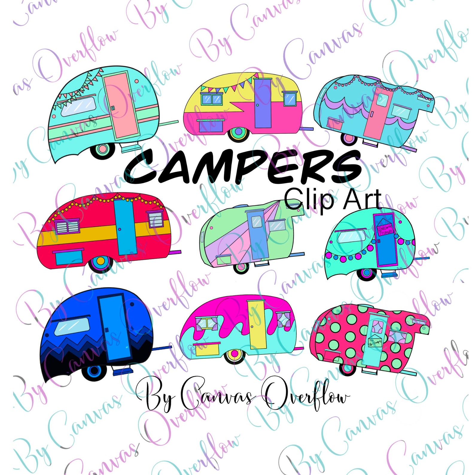 Camper Clip Art - Etsy