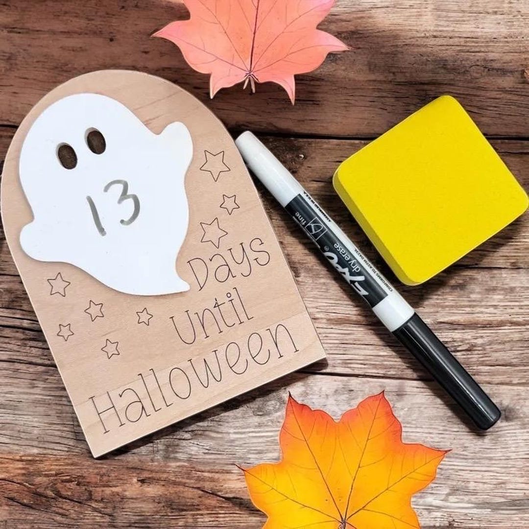 Ghost Countdown Sign to Halloween - Etsy