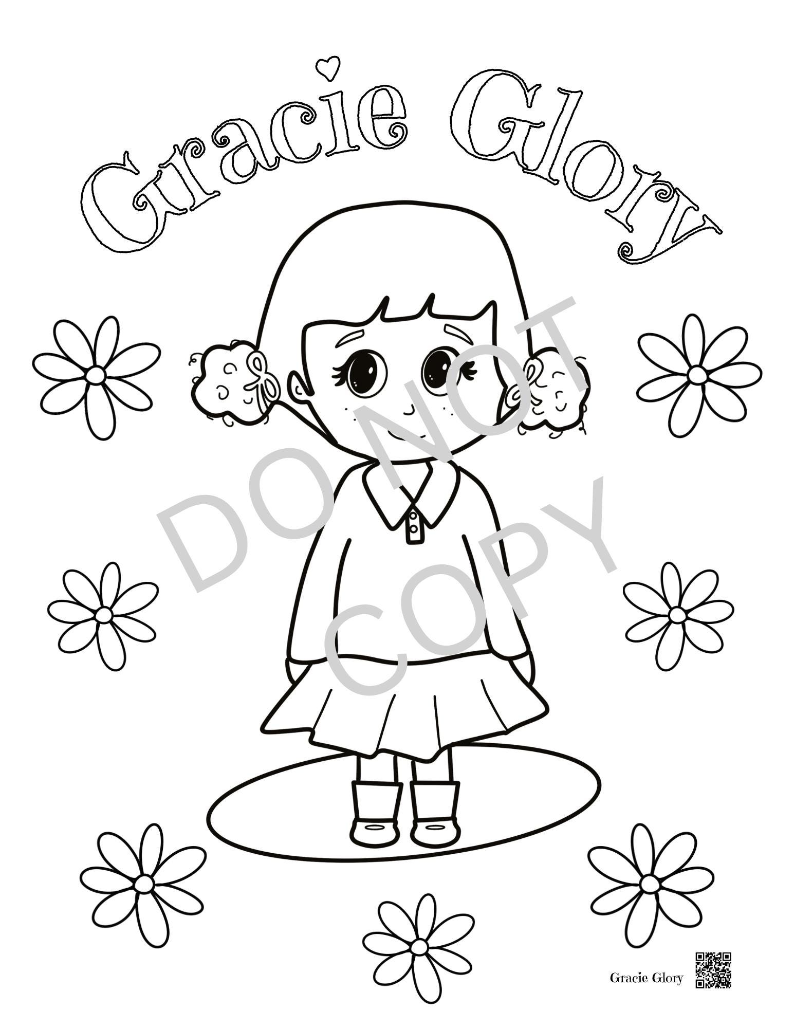 Gracie Glory: 5 Coloring Pages - Etsy