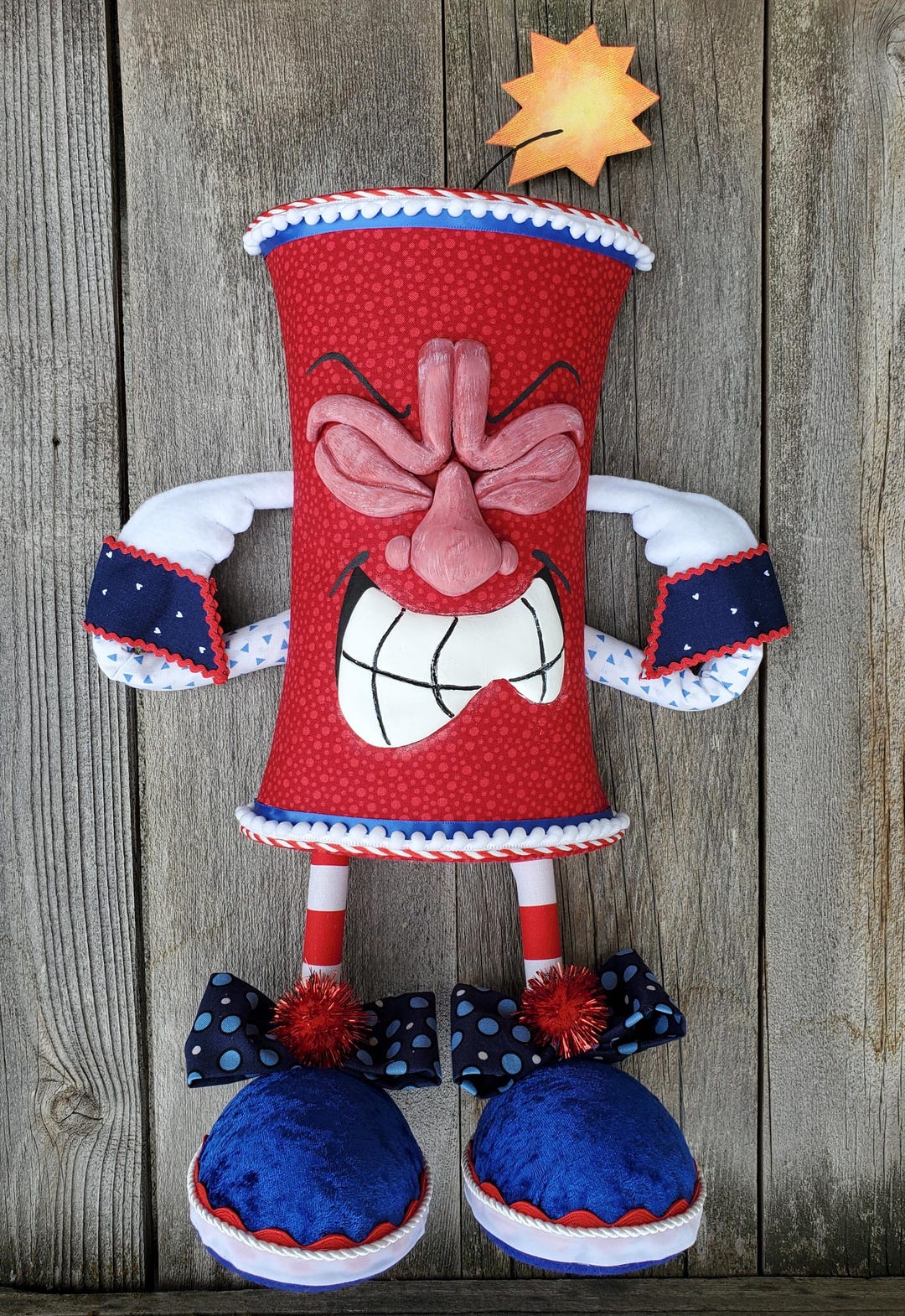 Red Patriotic Decor Wreath Attachment, Firecracker Character Attachment ...