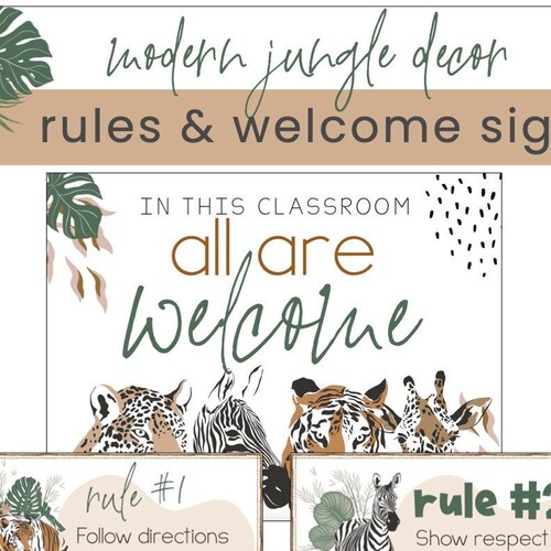Inspirational Quote Posters Jungle Theme Classroom Decor - Etsy
