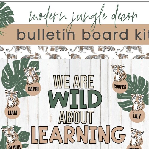 Jungle Theme Bulletin Board Kit Printable Classroom Decor - Etsy