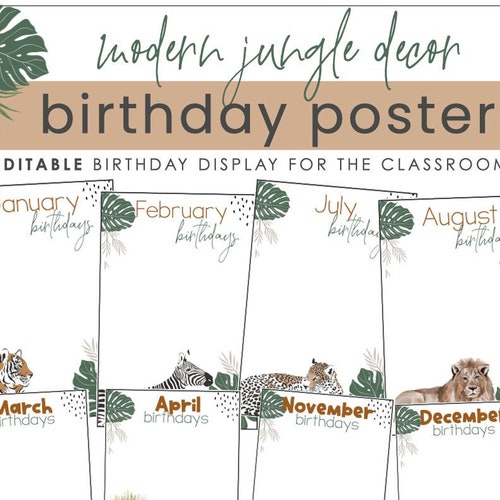 Jungle Theme Bulletin Board Kit Printable Classroom Decor - Etsy