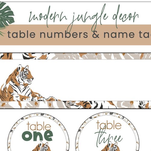 Printable Classroom Decor Jungle Theme Number Posters - Etsy