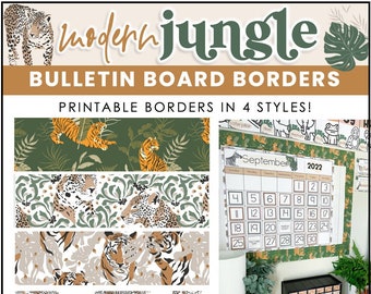 Printable Classroom Borders Modern Boho Bulletin Board - Etsy