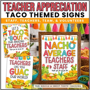Cinco De Mayo Teacher Appreciation Sign: Taco & Nacho Bar Decor for ...