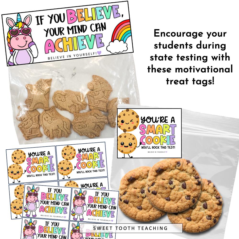 Motivational Testing Treat Tags: Unicorn, Cookie, Chip, Donut (PDF) - Etsy