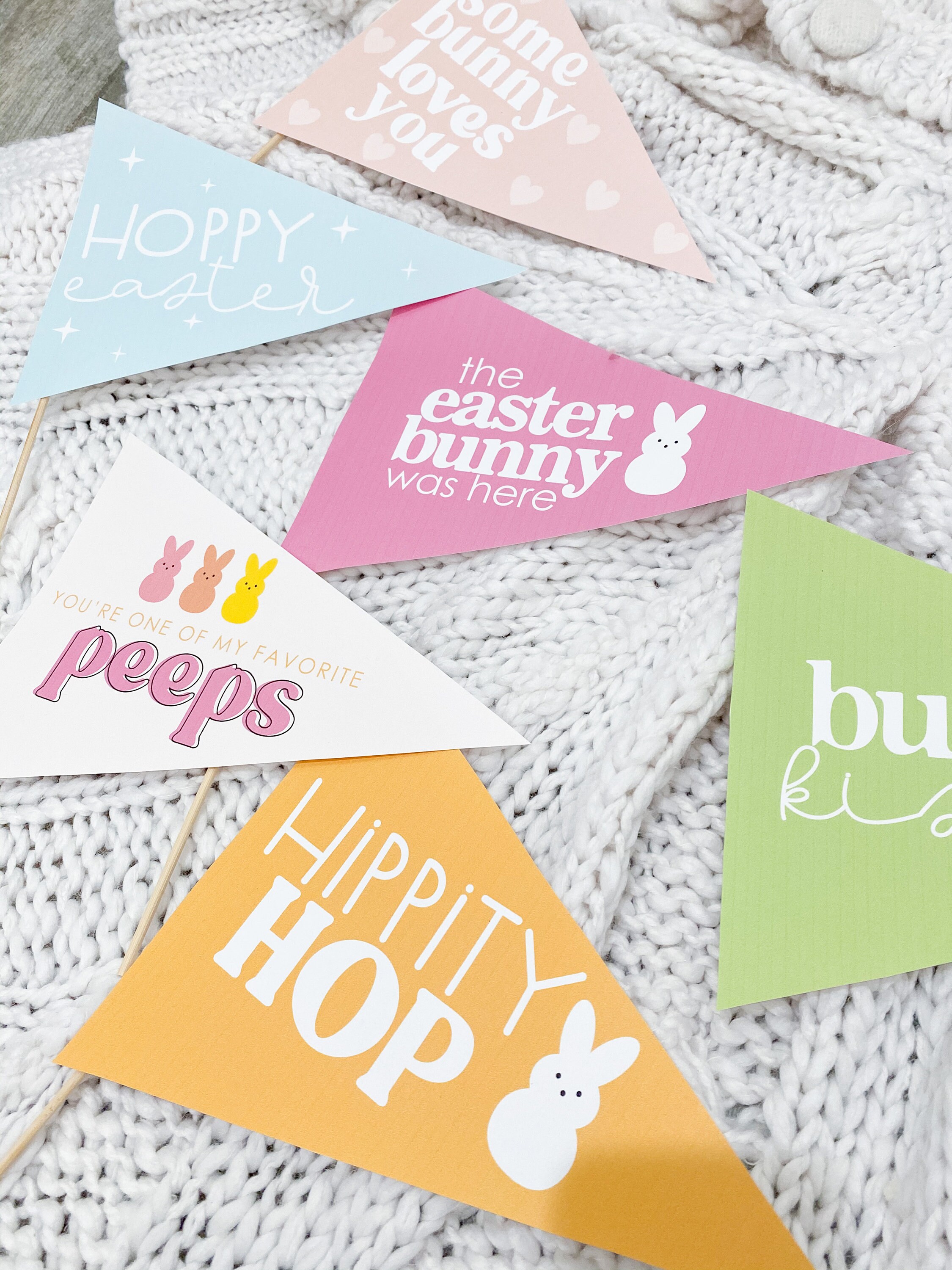 Easter Pennant Flag Easter Basket Printable Easter - Etsy
