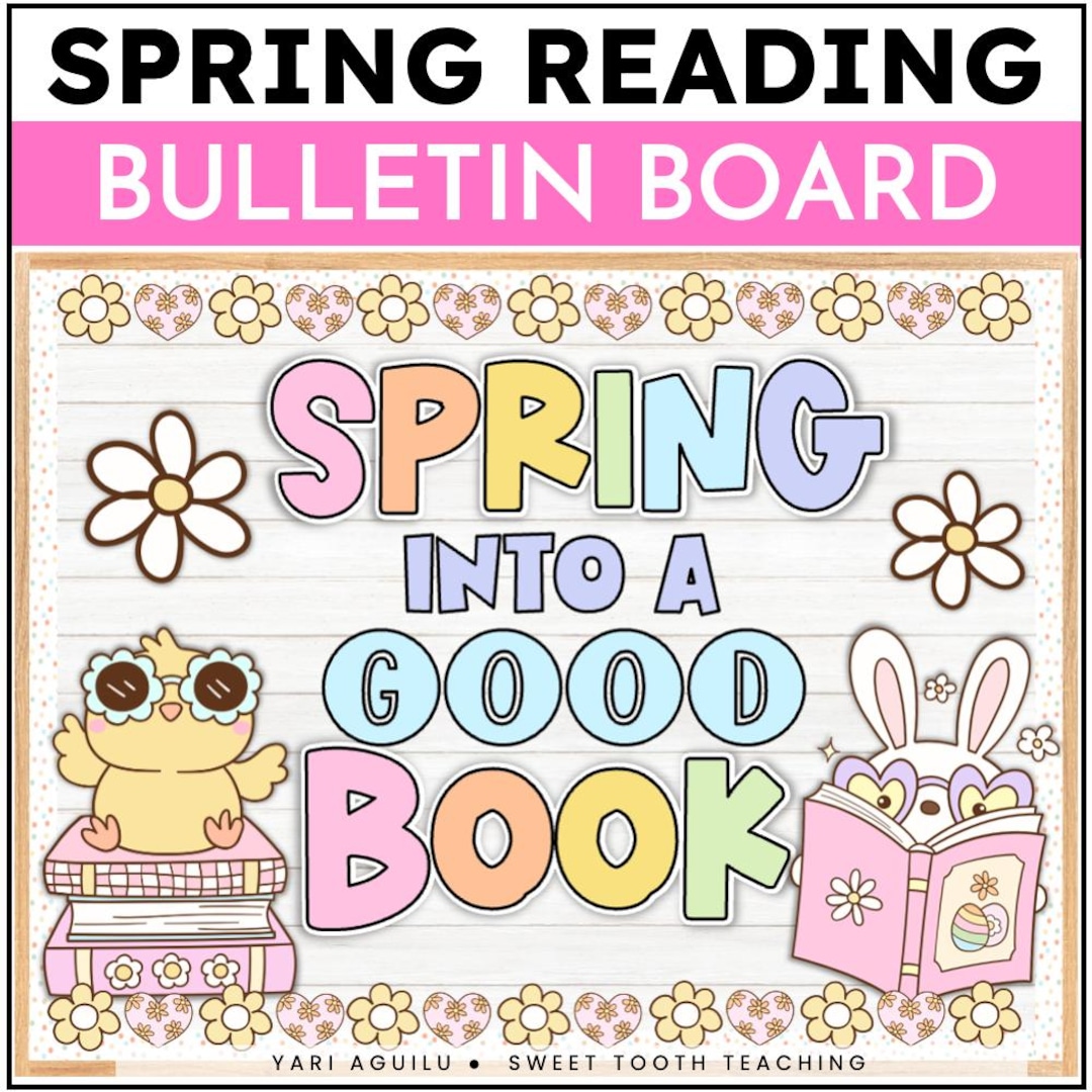 Classroom Spring Bulletin Board Kit- Spring Into Reading- April Easter ...