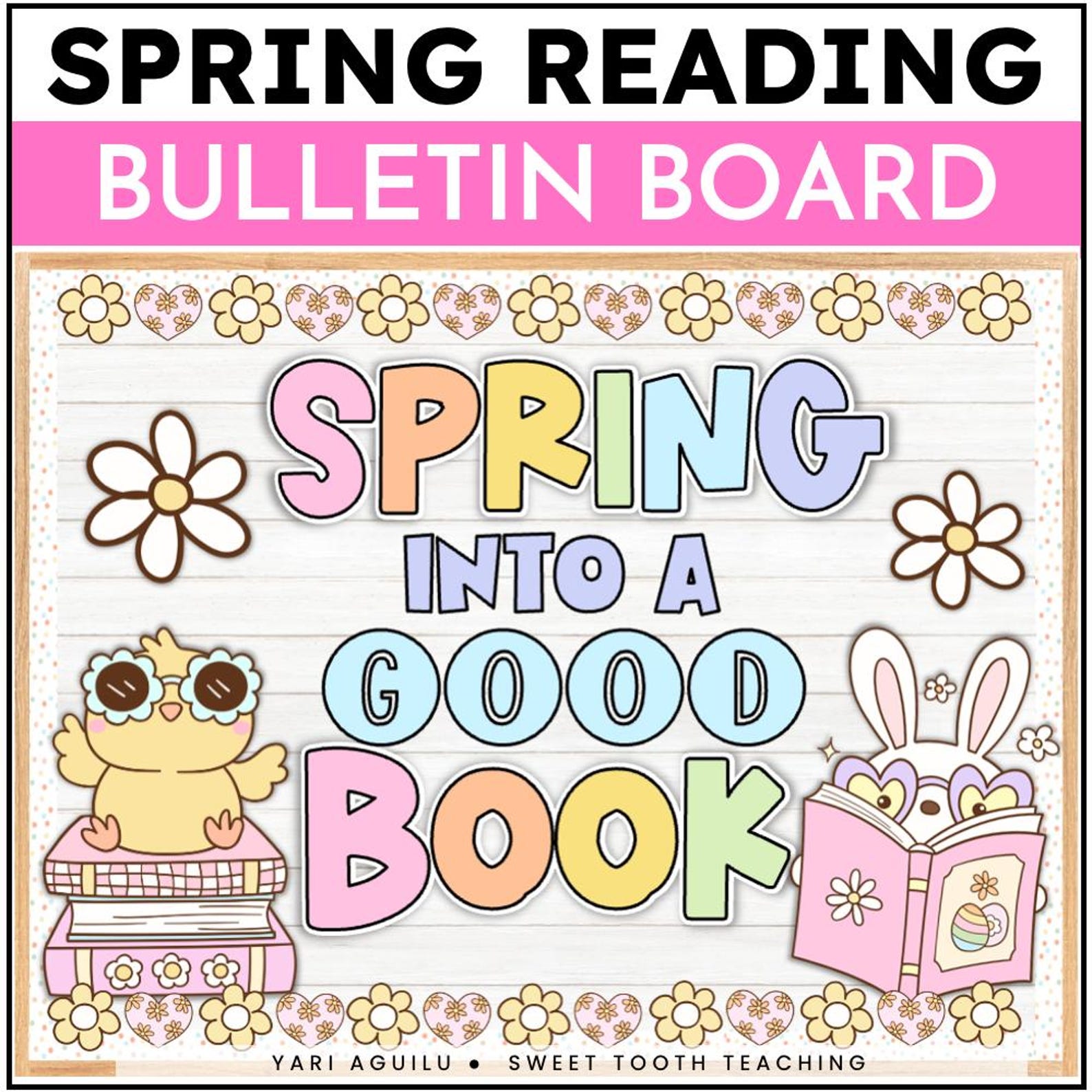 Classroom Spring Bulletin Board Kit- Spring Into Reading- April Easter ...