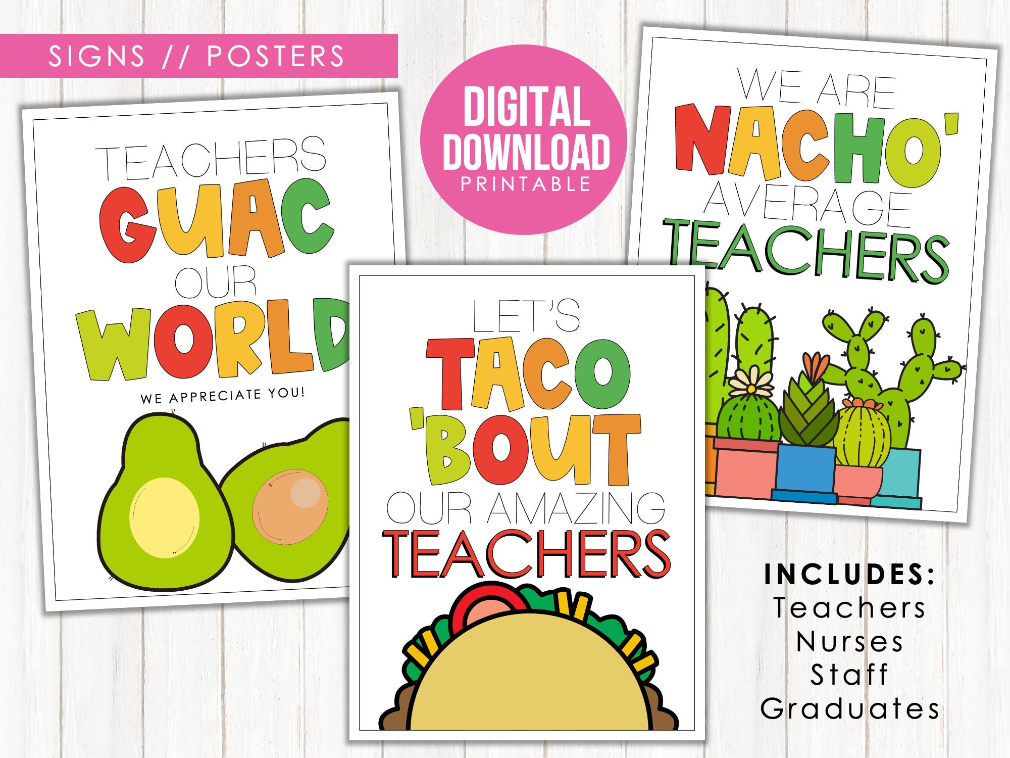 Cinco De Mayo Printable Sign Teacher Appreciation Week Staff - Etsy ...