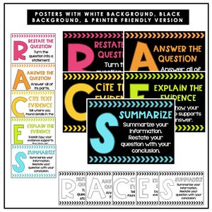 RACES Writing Strategy Posters | EDITABLE | Citing Text Evidence | Text ...