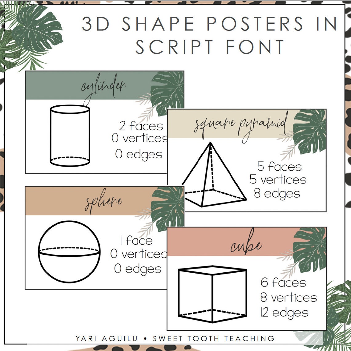 Printable Jungle Classroom Decor 2D & 3D Shape Posters - Etsy