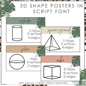 Jungle Classroom Decor: 2D & 3D Shape Posters (PDF) - Etsy