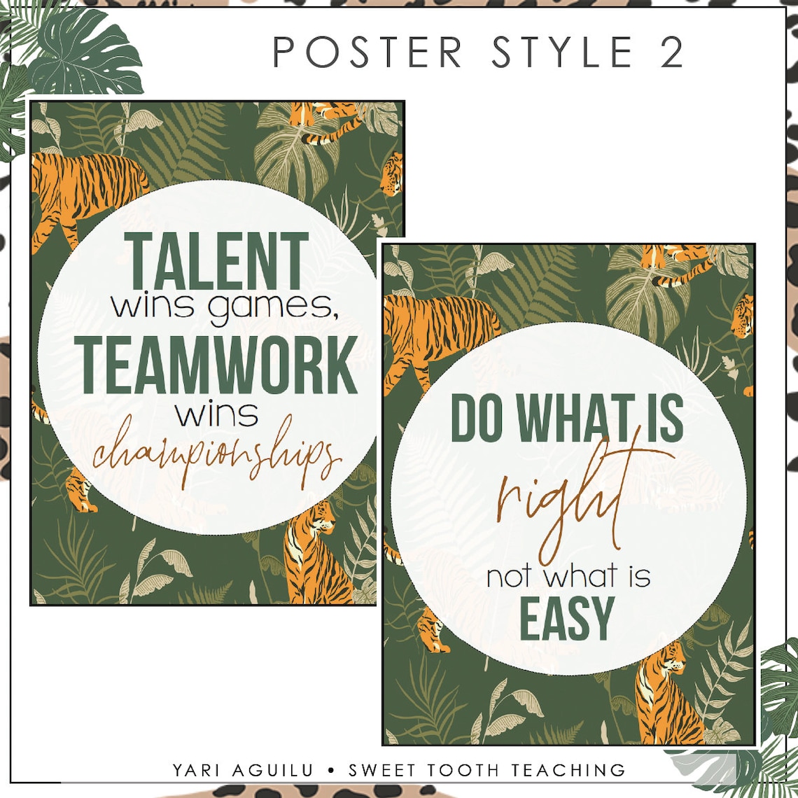 Inspirational Quote Posters Jungle Theme Classroom Decor - Etsy