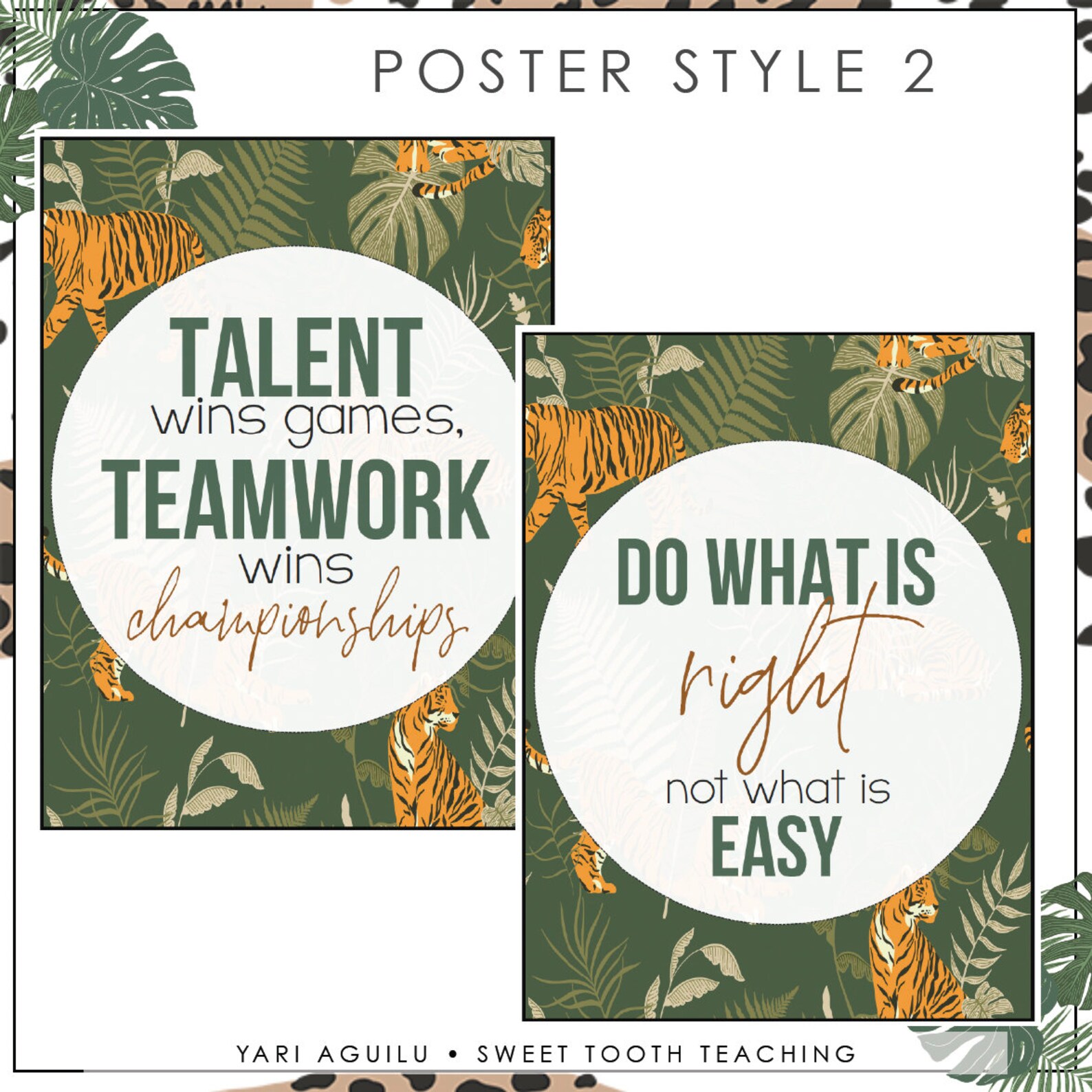 Inspirational Quote Posters Jungle Theme Classroom Decor - Etsy