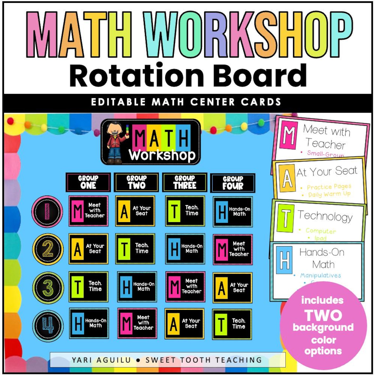 Math Workshop Rotation Board: Editable Center Cards (printable) - Etsy