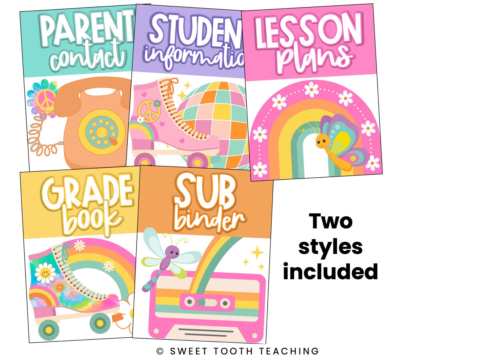 Binder Covers & Spines Editable Groovy Garden Retro Decor - Etsy