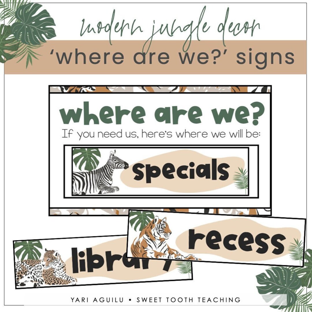 Classroom Decor Where is Our Class Sign Jungle Theme - Etsy
