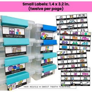 Colorful Classroom Supply Labels With Pictures | EDITABLE Classroom ...