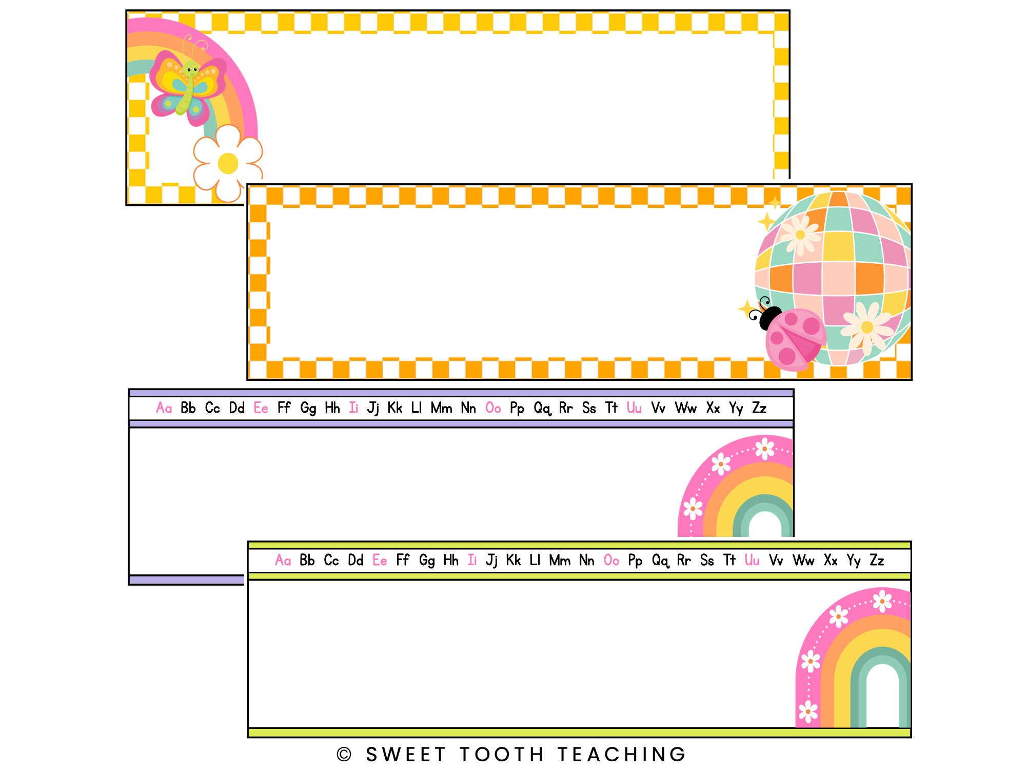 Table Numbers & Desk Name Tags Groovy Garden Retro Decor - Etsy