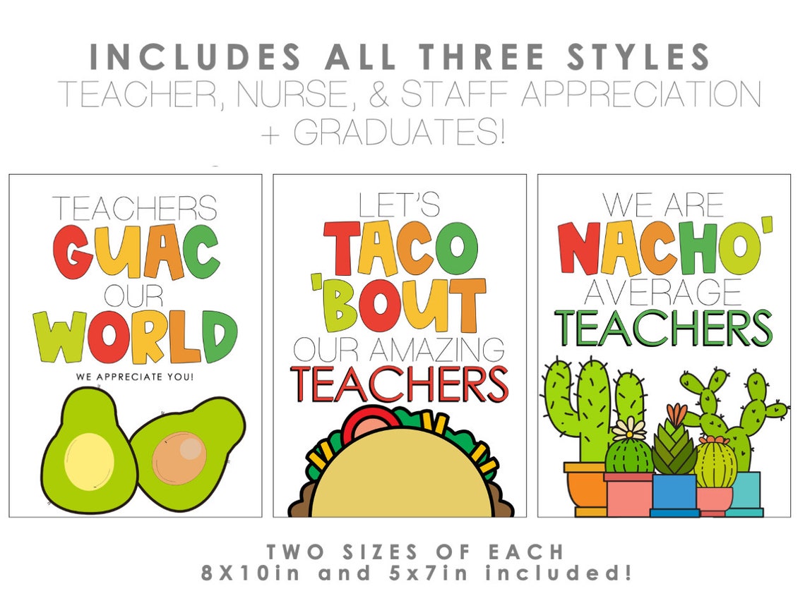 Cinco De Mayo Appreciation Sign: Taco & Nacho Bar Decor (PDF) - Etsy