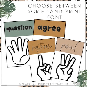 Classroom Hand Signals Posters | Printable Classroom Decor | Jungle ...