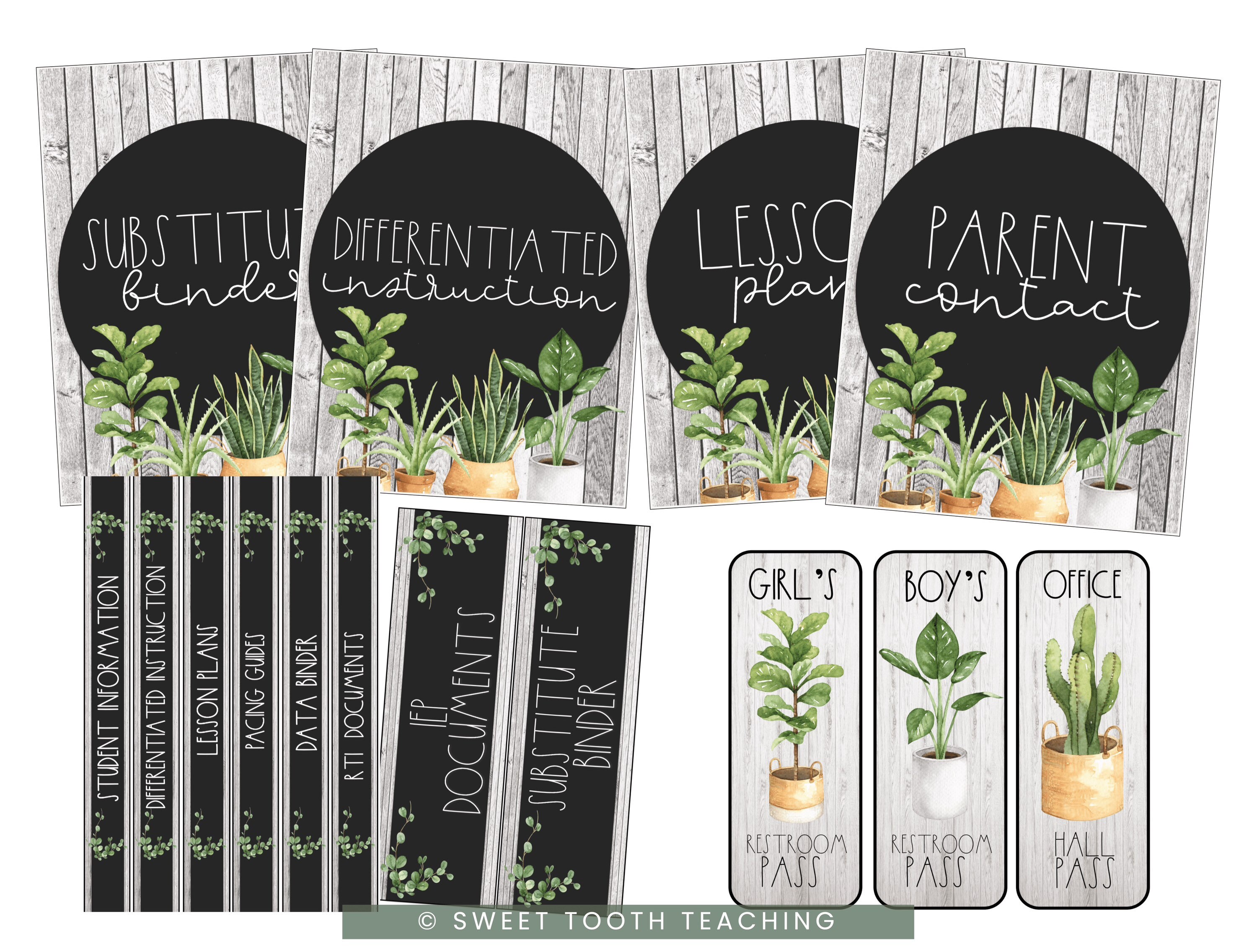 Plants & Lemons Classroom Decor: Farmhouse Theme (EDITABLE Digital ...