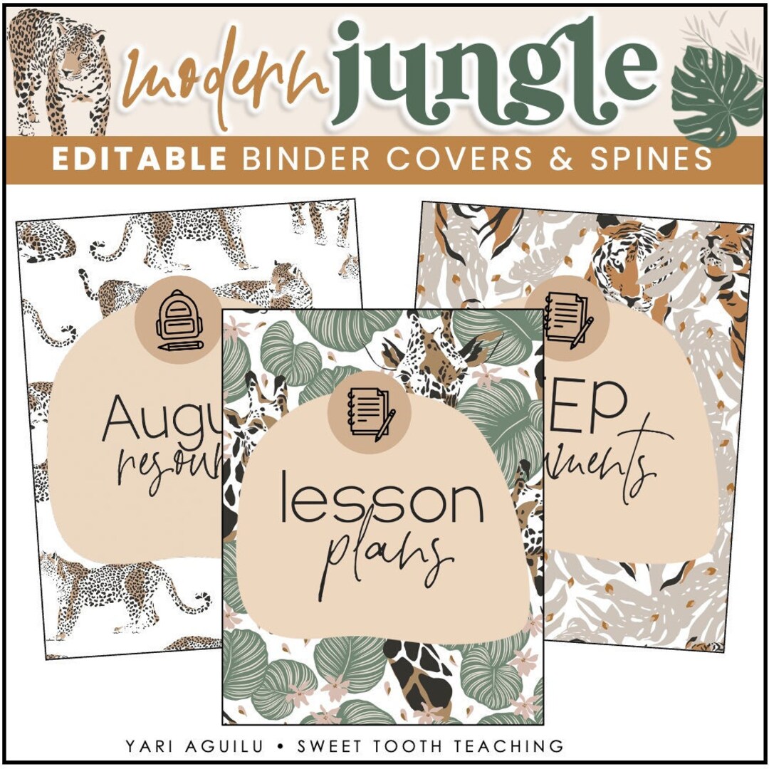 Binder Covers & Spines | Printable Classroom Decor | Jungle Theme ...