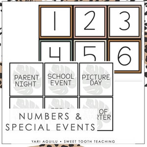 Printable Classroom Decor | Large Calendar | Modern Jungle Theme - Etsy