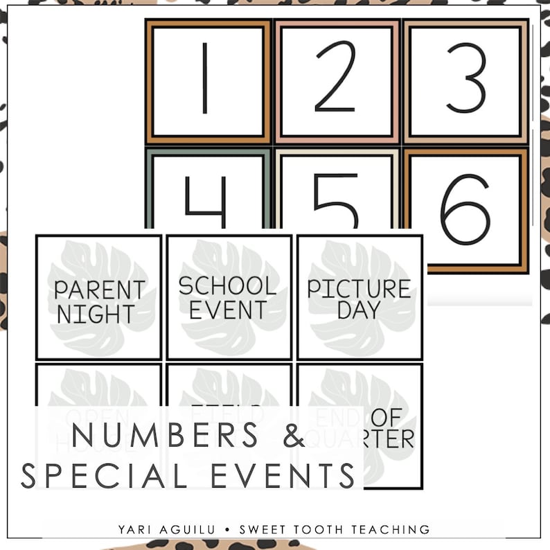 Printable Classroom Decor Large Calendar Modern Jungle - Etsy