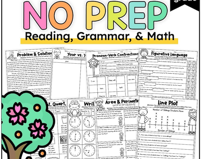 3rd Grade Review Worksheets Homeschooling | Spring Math, Reading ...