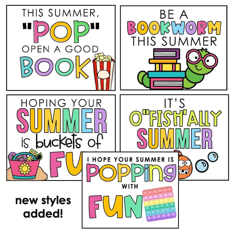 End of Year Student Gift Tags: Printable Summer Sayings (PDF) - Etsy