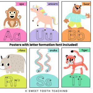 Colorful Primary Alphabet Posters | Traceable Letters | Groovy Garden ...