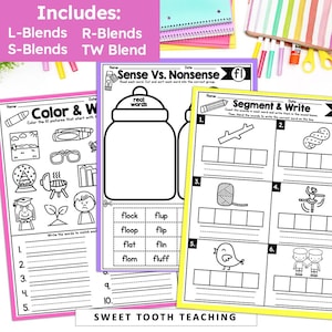Printable Consonant Blends Phonics Decoding Worksheets-science of ...