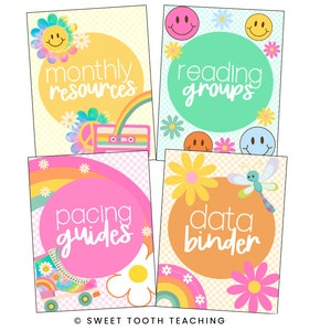 Binder Covers & Spines | Editable | Groovy Garden Retro Decor | DIGITAL ...